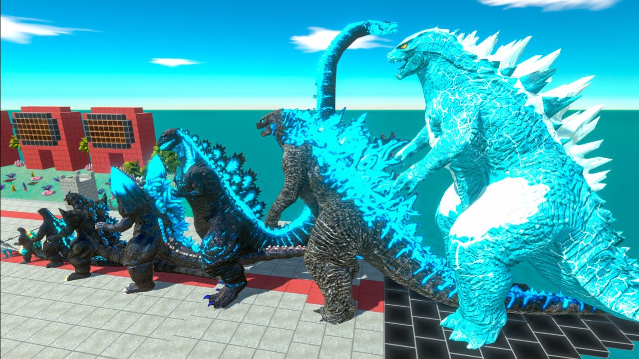 EVOLUTION of GODZILLA 2014 Ice Frostbite Size Comparison VS Team Dark ...