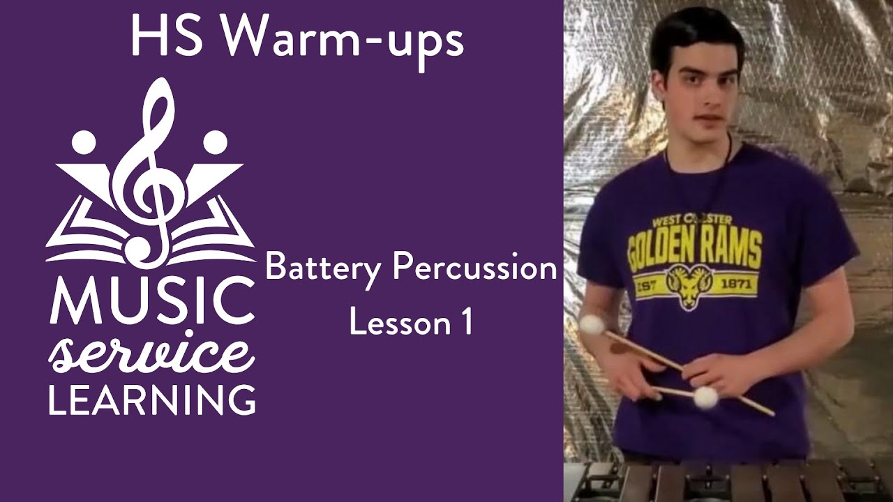 Battery Percussion HS Warm-up (Lesson 1) - YouTube
