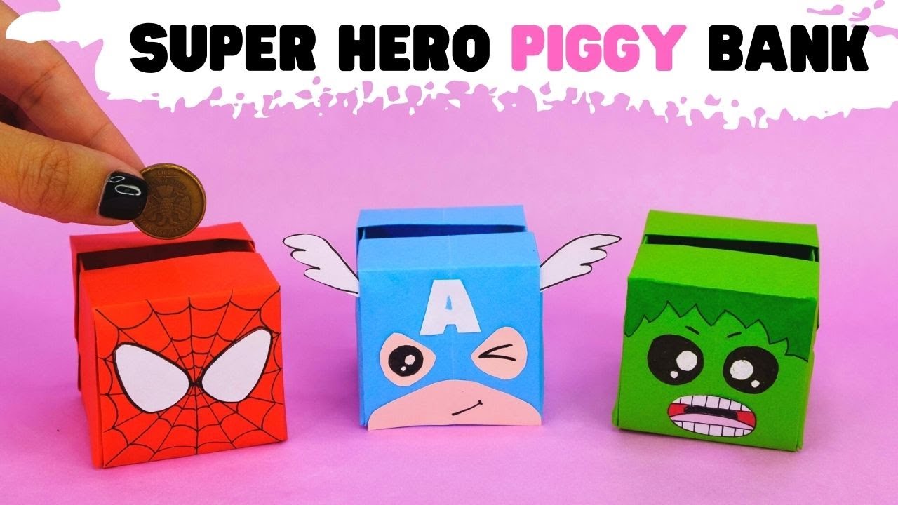 How to make origami MARVEL COIN BOX [diy piggy bank] - YouTube