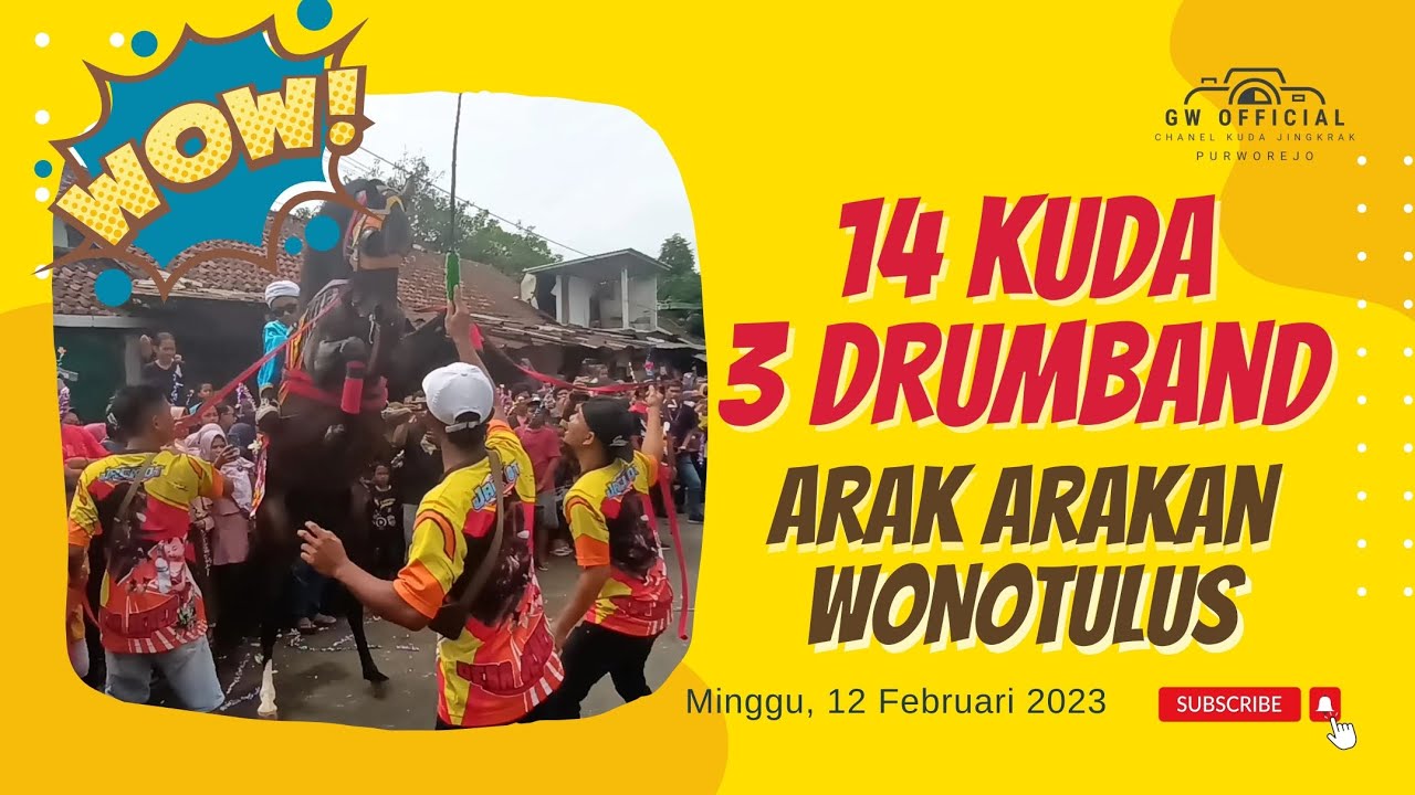 14 KUDA‼️ Arak arakan Desa Wonotulus Purworejo 12 Februari 2023. - YouTube