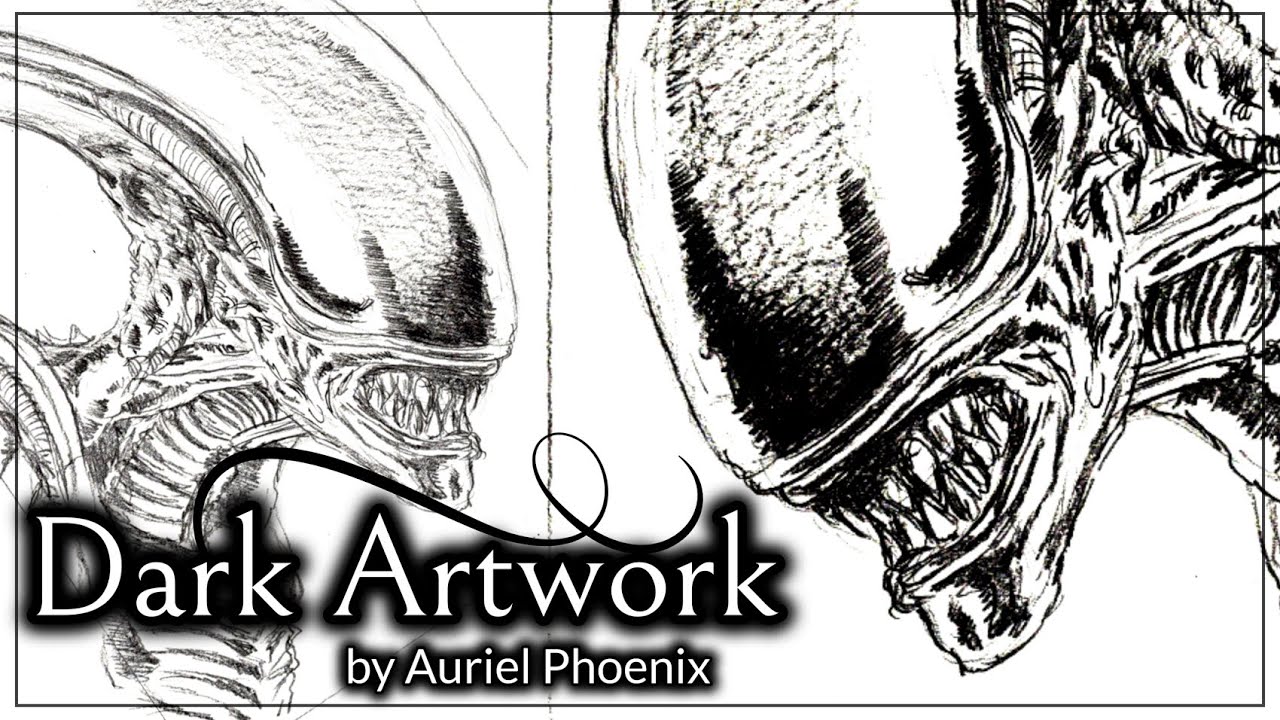 Xenomorph Speed Drawing - How to Draw the Alien in Time Lapse - YouTube
