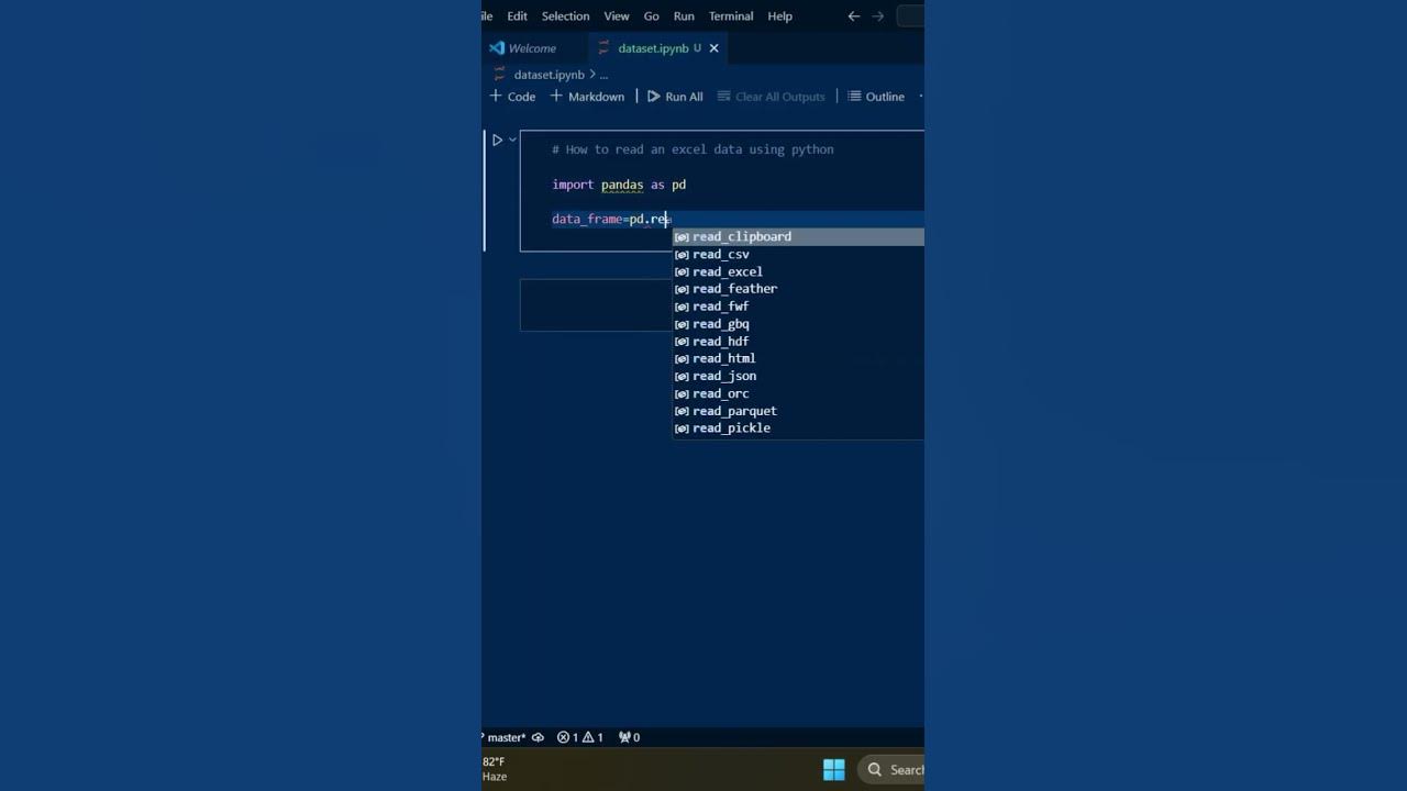 Import Excel Files in Python Using Pandas #shorts - YouTube
