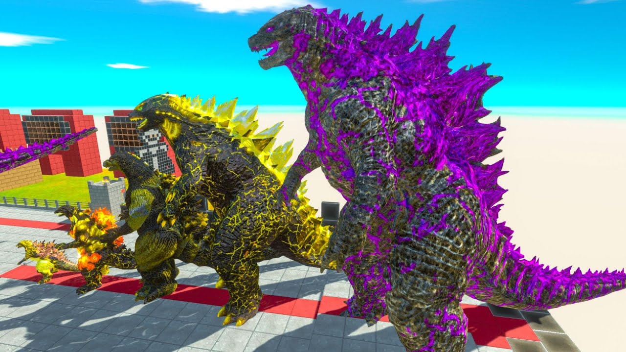 EVOLUTION Size Comparison GODZILLA THUNDER 2014 VS KAIJU TITAN MONSTER ...