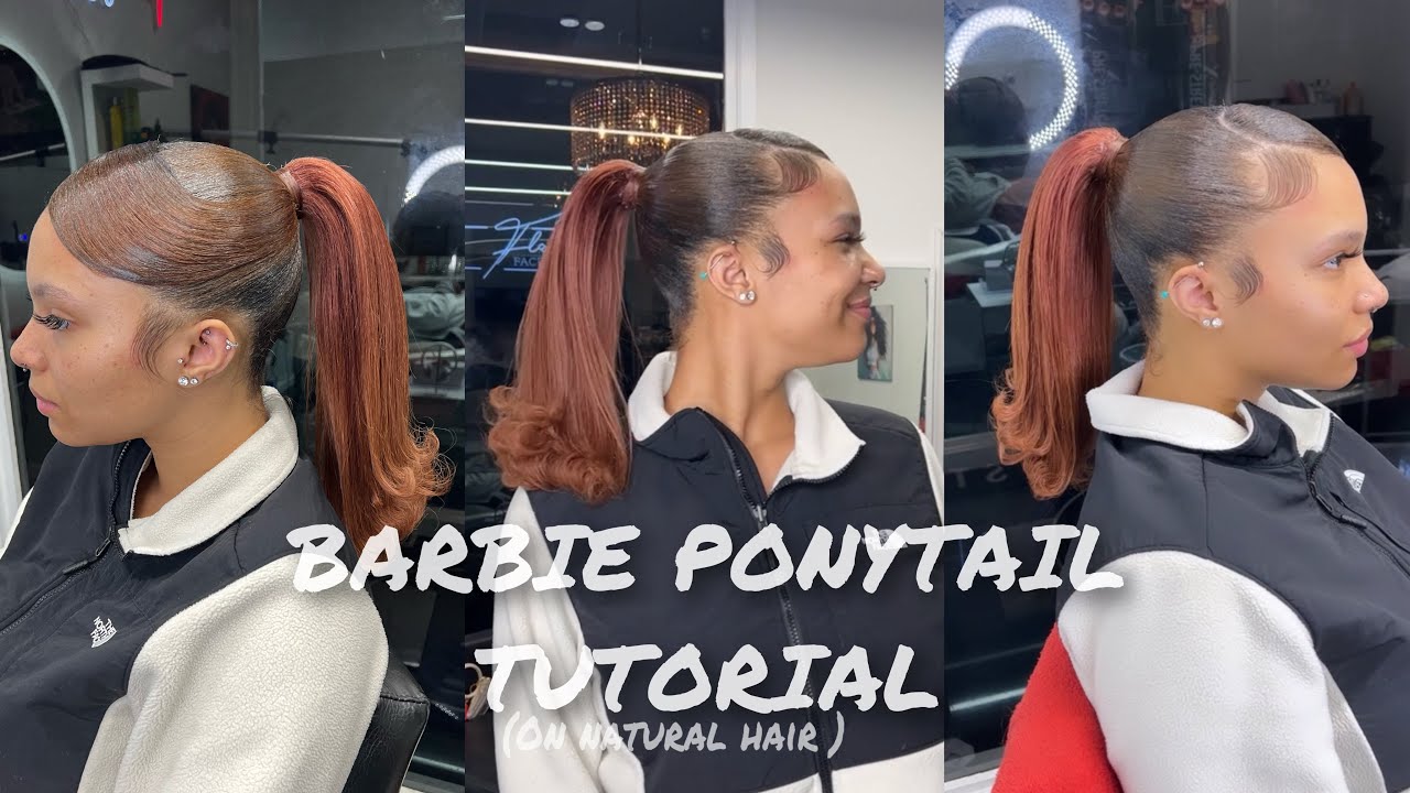 HOW TO : BARBIE PONYTAIL | on natural hair - YouTube