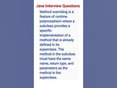 method overriding in java || java interview question || java #java #shorts # ...