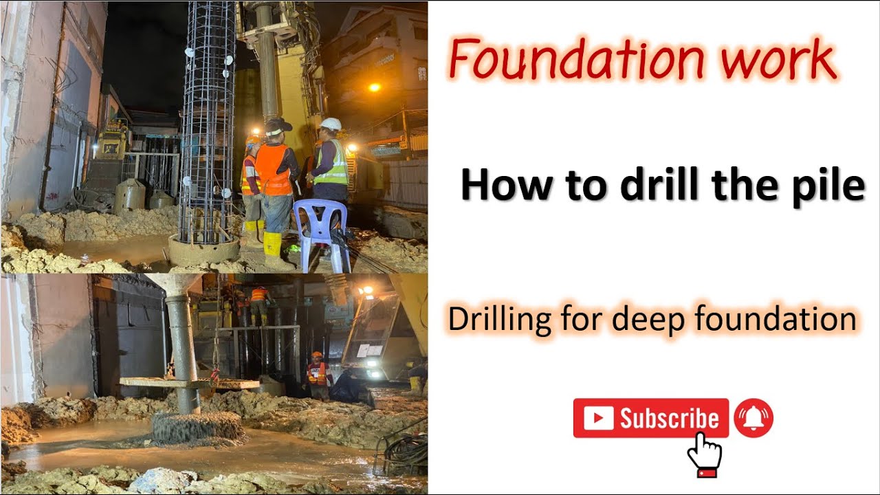 Foundation work. How to drill the deep pile. Perfect work. - YouTube
