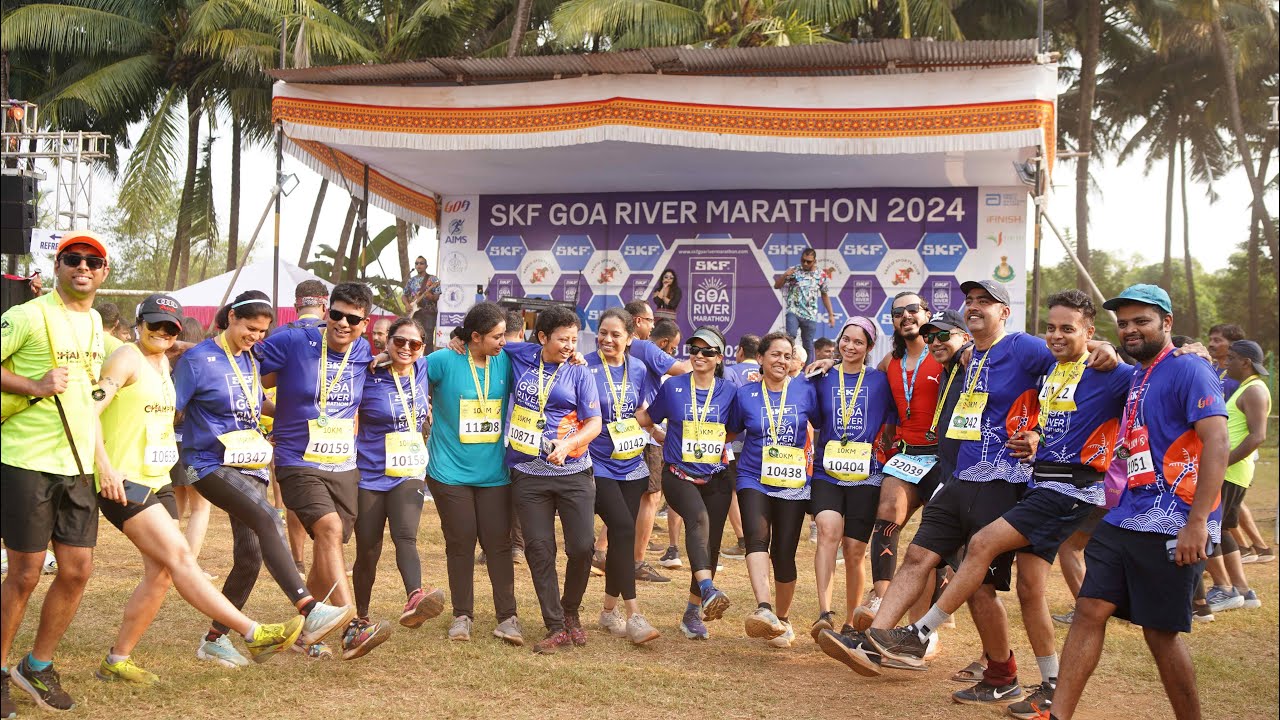 Women power to the fore at the SKF Goa river marathon. - YouTube