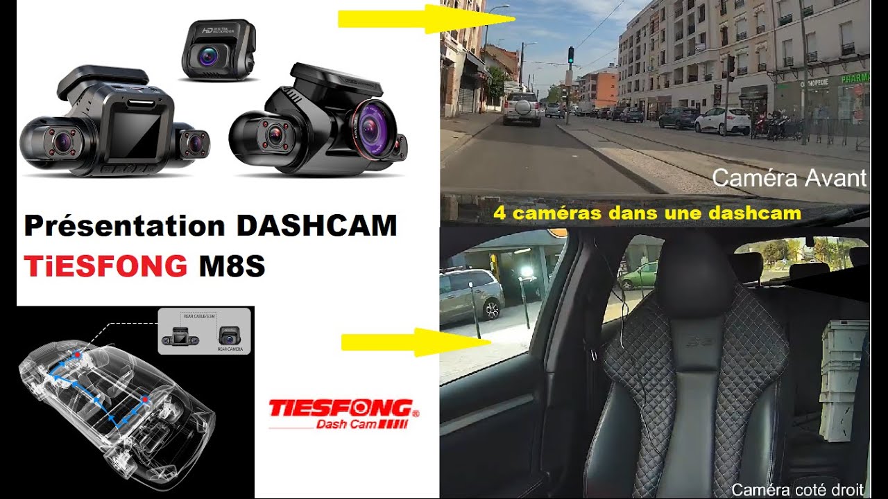 Présentation Dashcam TIESFONG M8S la meilleur dashcam en 360 avant ...