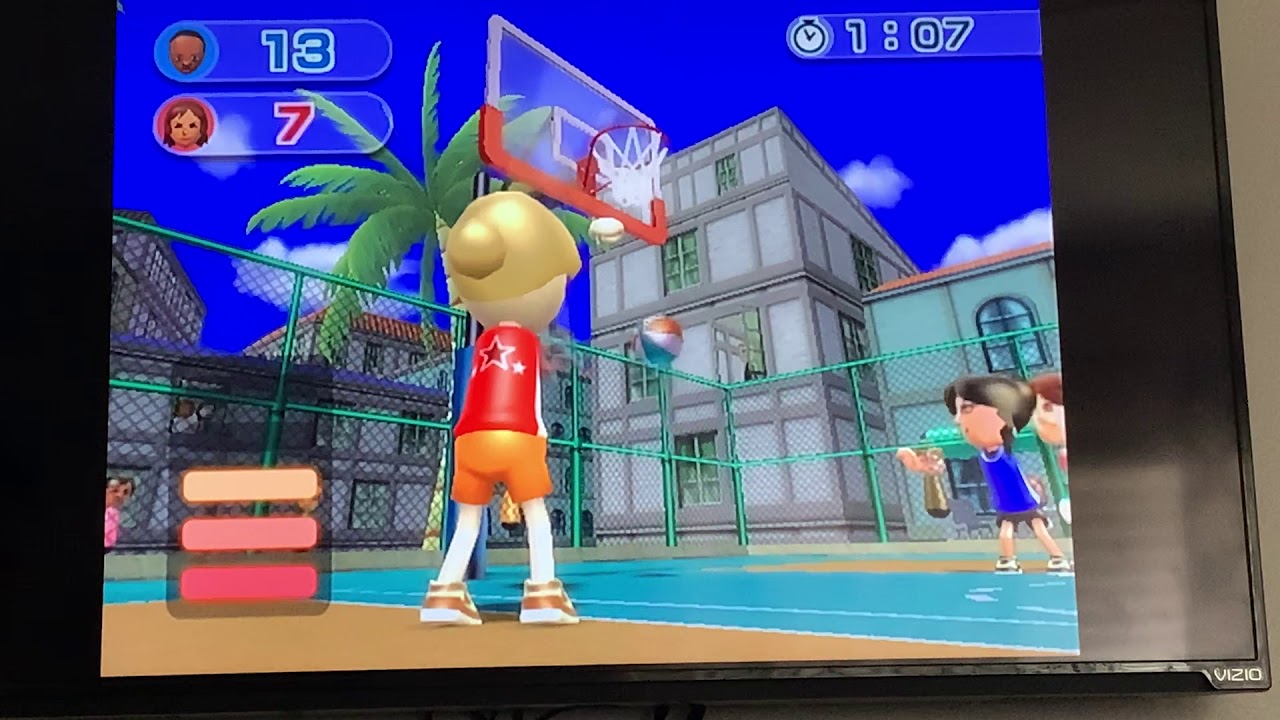 Wii sports resort basketball 🏀 3 on 3 Theo vs Yoko (26-16 - YouTube