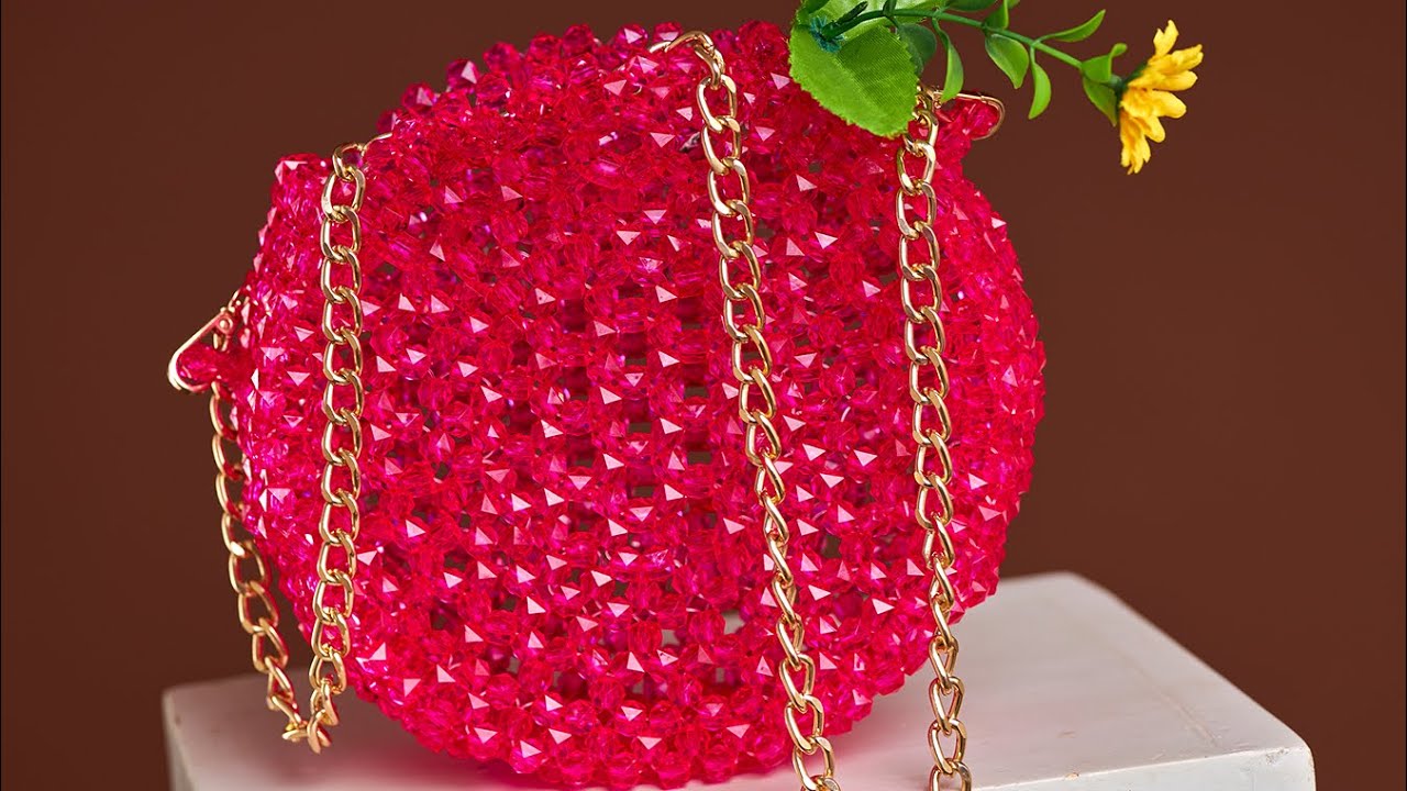 How to make a round bead bag - YouTube