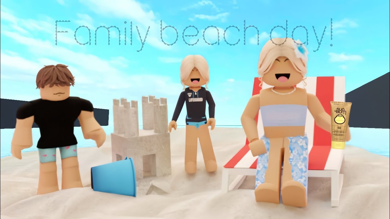 FAMILY BEACH DAY!! *Kayla cousin staying with us!?!?!* || Bloxburg ...