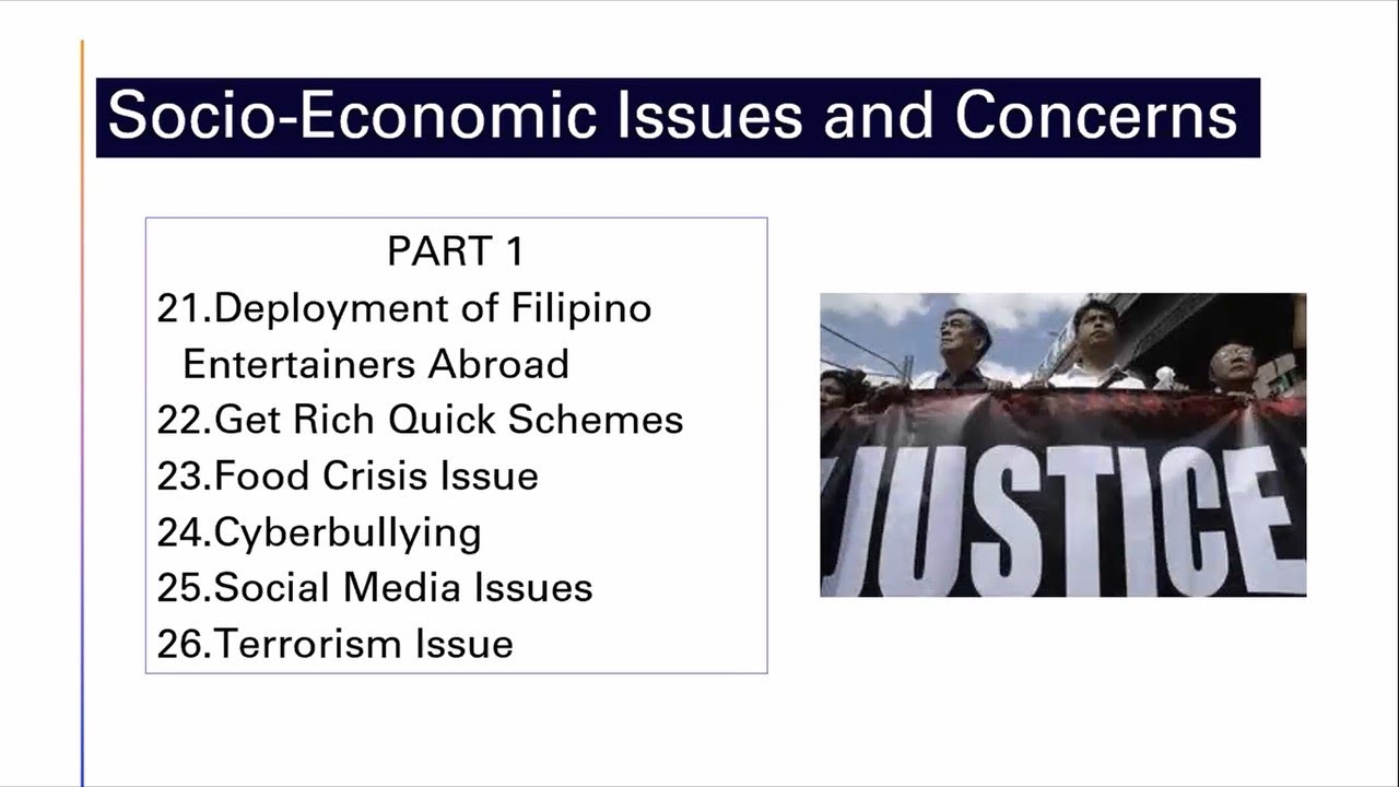 SOCIO-ECONOMIC ISSUES & CONCERNS PART 4 - YouTube