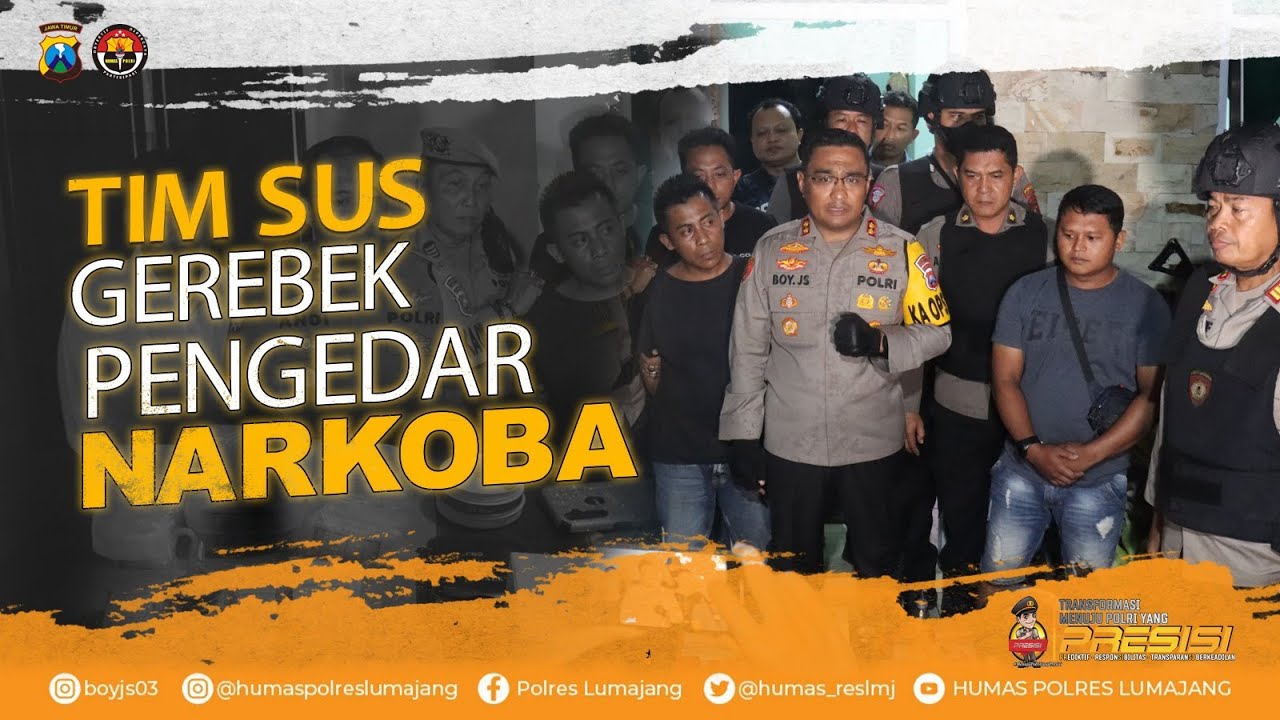 TIM SUS POLRES LUMAJANG GREBEK PENGEDAR SABU DI TEKUNG - YouTube
