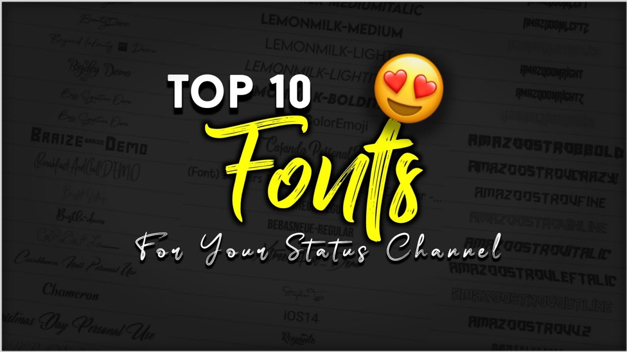 Top 10 Best Fonts | For Status Videos | 2021 Best Fonts | Free Pixelab ...