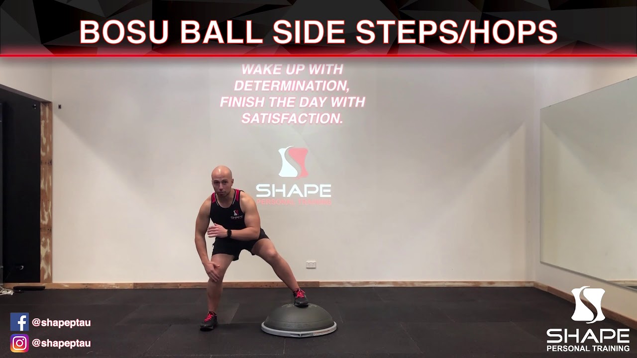 Bosuball Side Steps/Hops - Shape Personal Training - YouTube