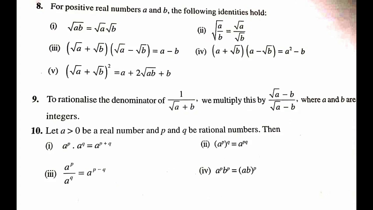 09 Maths Number System Revision 01 - YouTube