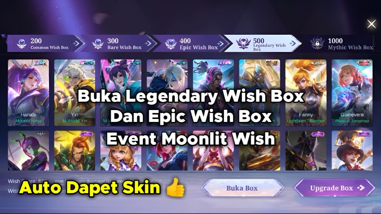 Buka Legendary Wish Box & Epic Wish Box Moonlit Wish Mobile Legends ...