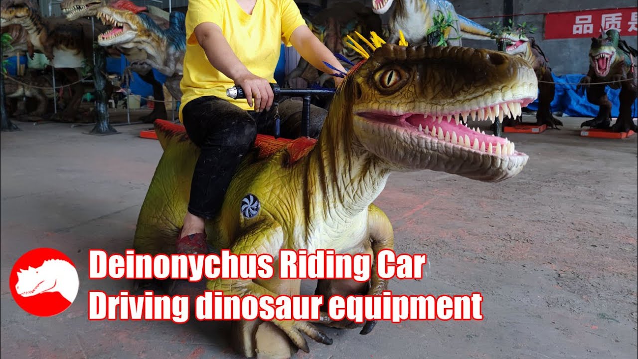 Manufactured Driving Dinosaur Equipment - Deinonychus Riding Car - YouTube