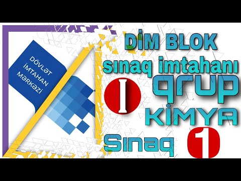 DİM Sınaq 1 1-ci BLOK Kimya sınaq imtahanı həlləri 2019