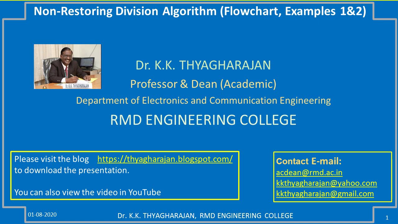 Non Restoring Division Flowchart Examples 1and2 Video Summary Youtube