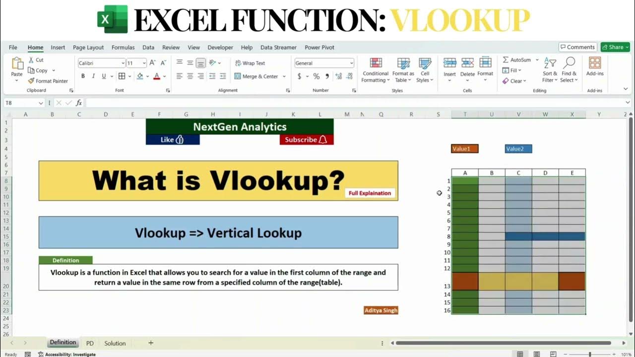 VLOOKUP FUNCTION | Full Explanation | With Task | MS EXCEL | NEXTGEN ...