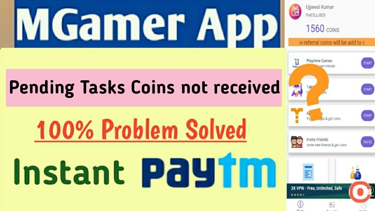 What To Do If You Don't Get Coins After Completing A Task | Mgamer App ...
