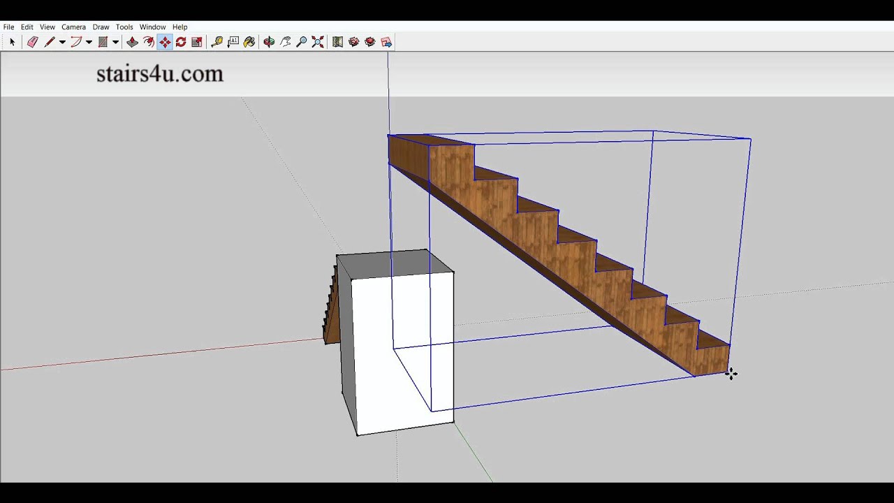 Sketchup 3-D Drawing – How to Draw Stairway With Landing - YouTube