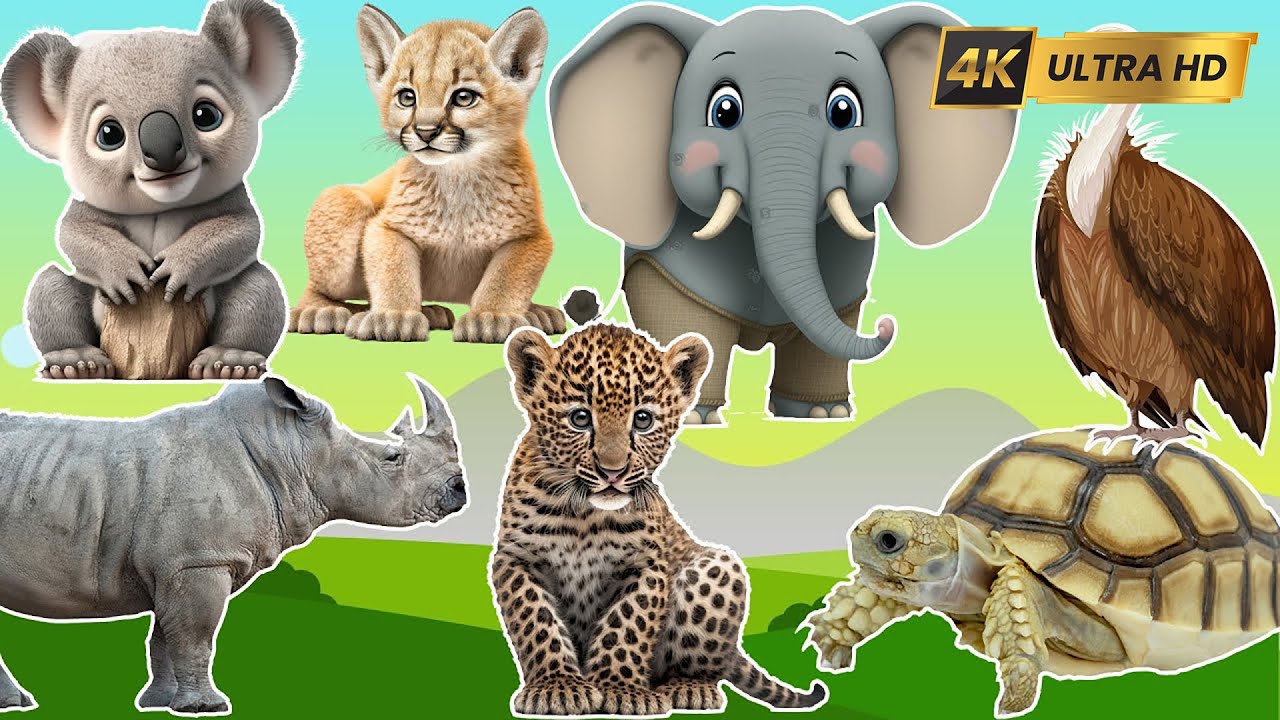 Funniest Sounds of Animals: Horse, Buffalo, Rooster, Kangaroo, Cat ...