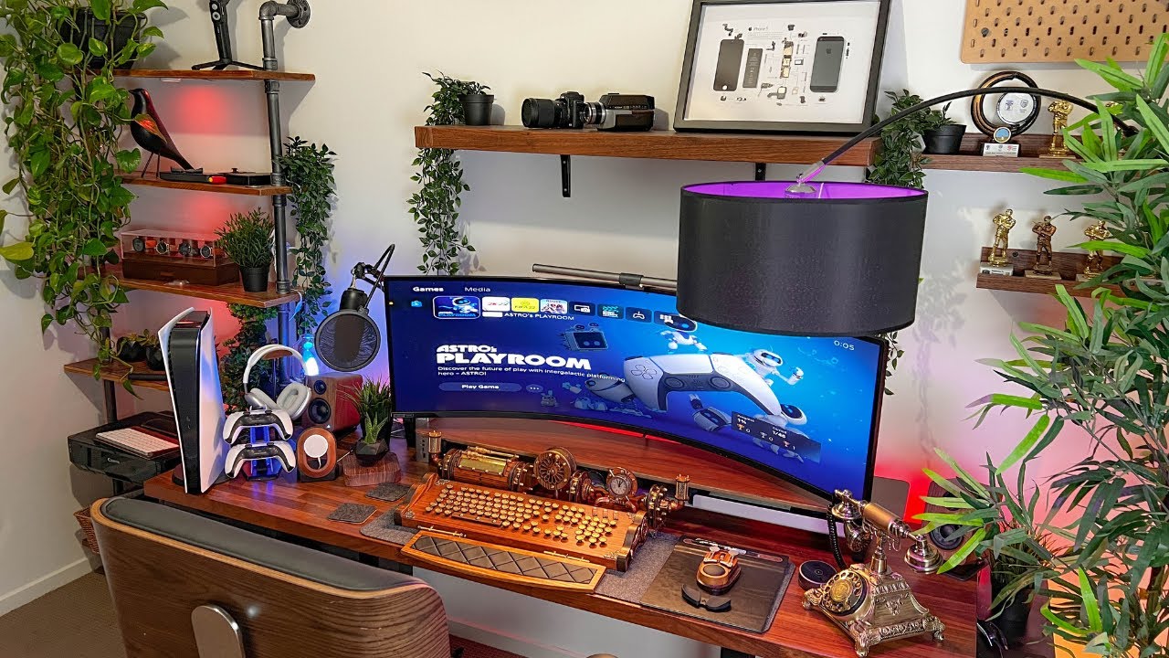 My Home Office Desk Gaming Setup - YouTube