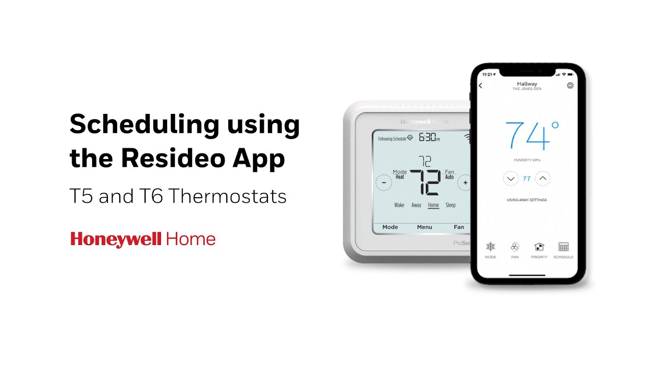 Scheduling Using the Resideo App – T5 and T6 Pro Smart - YouTube