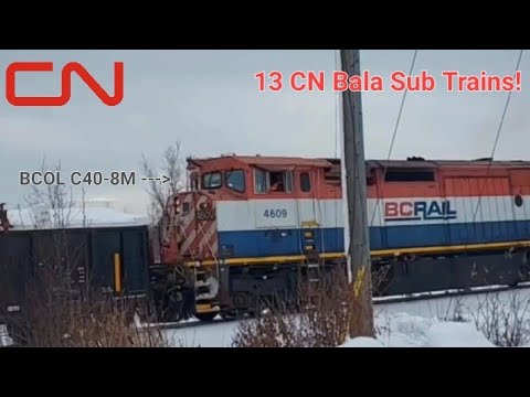 CN Bala Sub trains in late 2022 part 2 w/ K5HLA, AC44C6M, BCOL 4609 ...