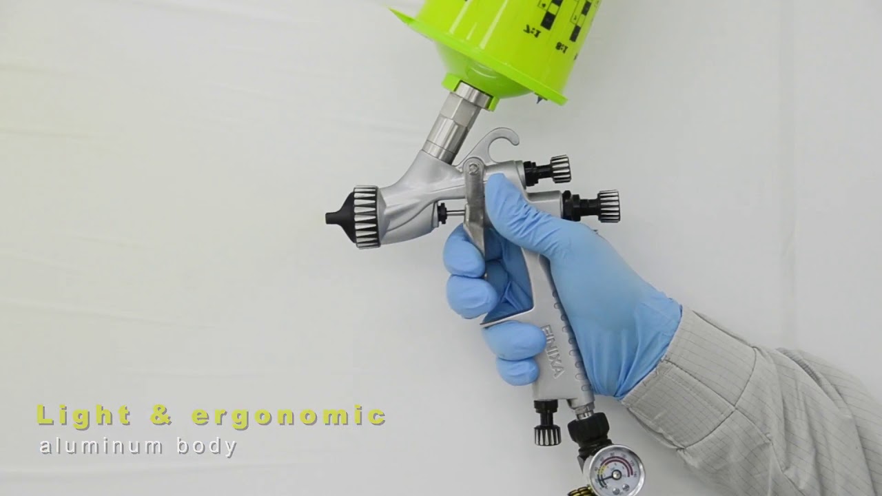 Finixa SPG 800 900 High transfer spray gun base clear - YouTube