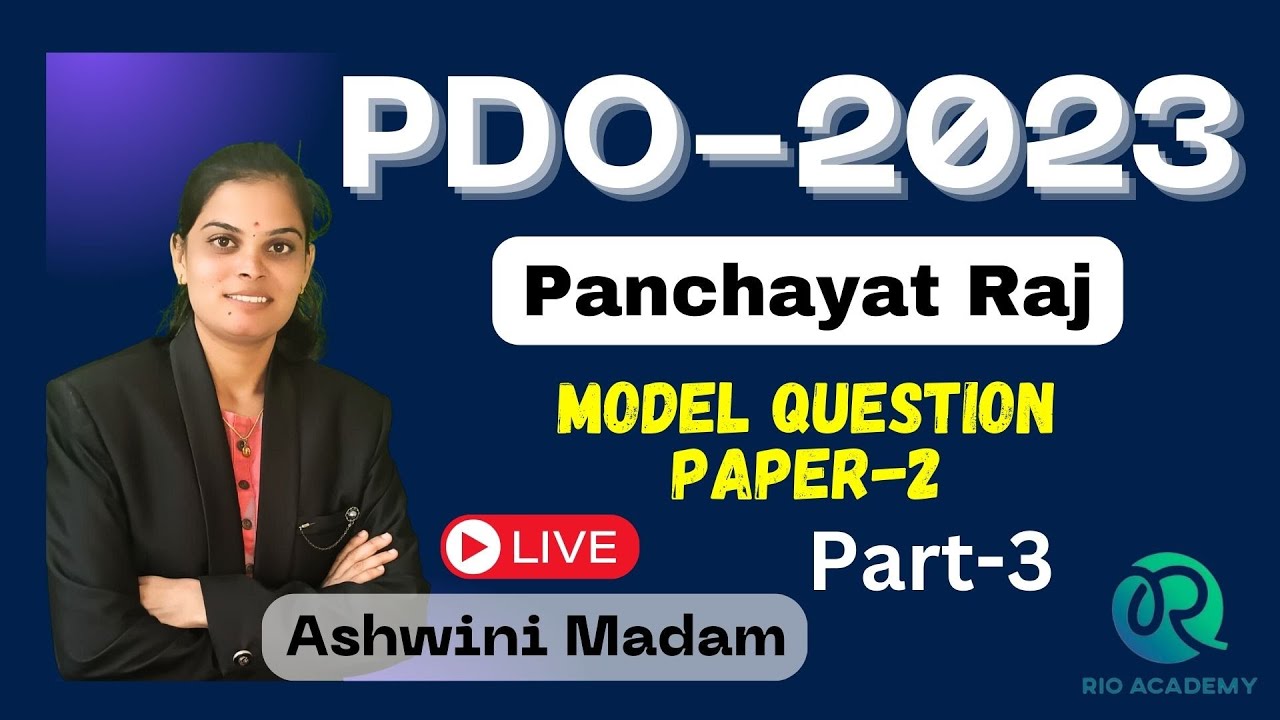 PDO-2023 | Panchayat Raj | Model Question Paper-2 | Part-3 - YouTube