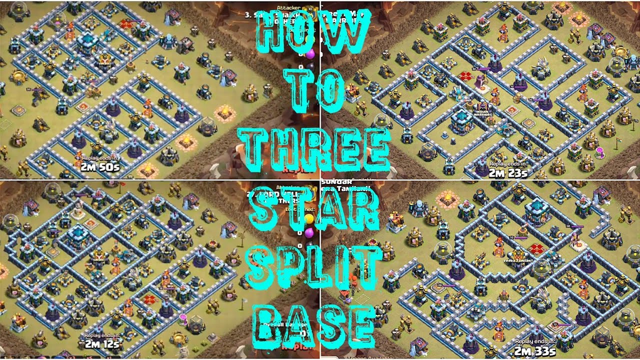 Best 4 th13 war base how to 3 star #18 | Popular Split | Yeti Bowler ...