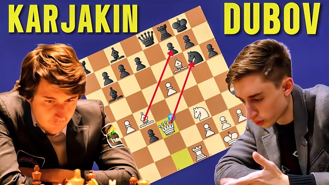 Daniil Dubov Sacrifices The Queen Against Sergey Karjakin - YouTube