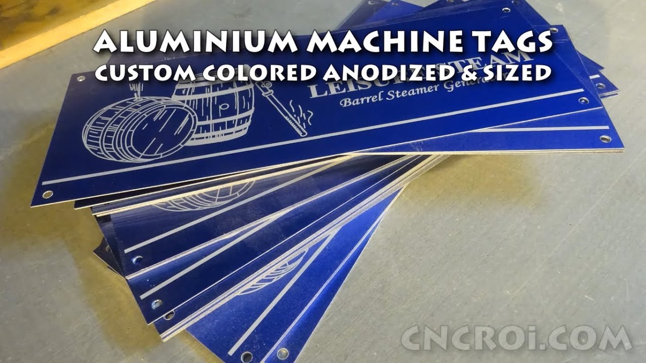 Aluminium Machine Tags: Custom Color Anodized & Sized - YouTube
