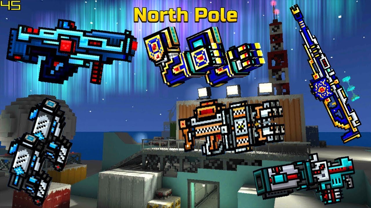 Pixel Gun 3D - North Pole Map Color Weapons Gameplay - YouTube