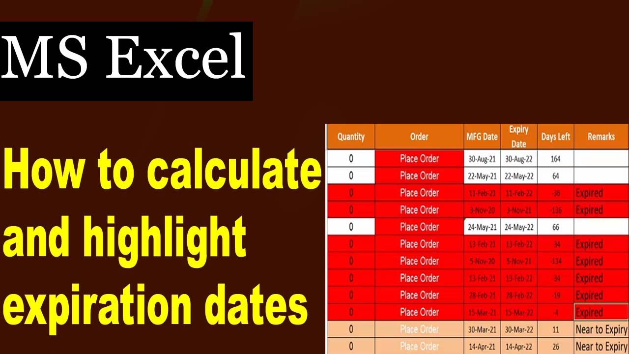 How To Calculate And Highlight Expiration Dates XL Maza By Gohar Tajak how-to-calculate-and-highlight-expiration-dates-xl-maza-by-gohar-tajak