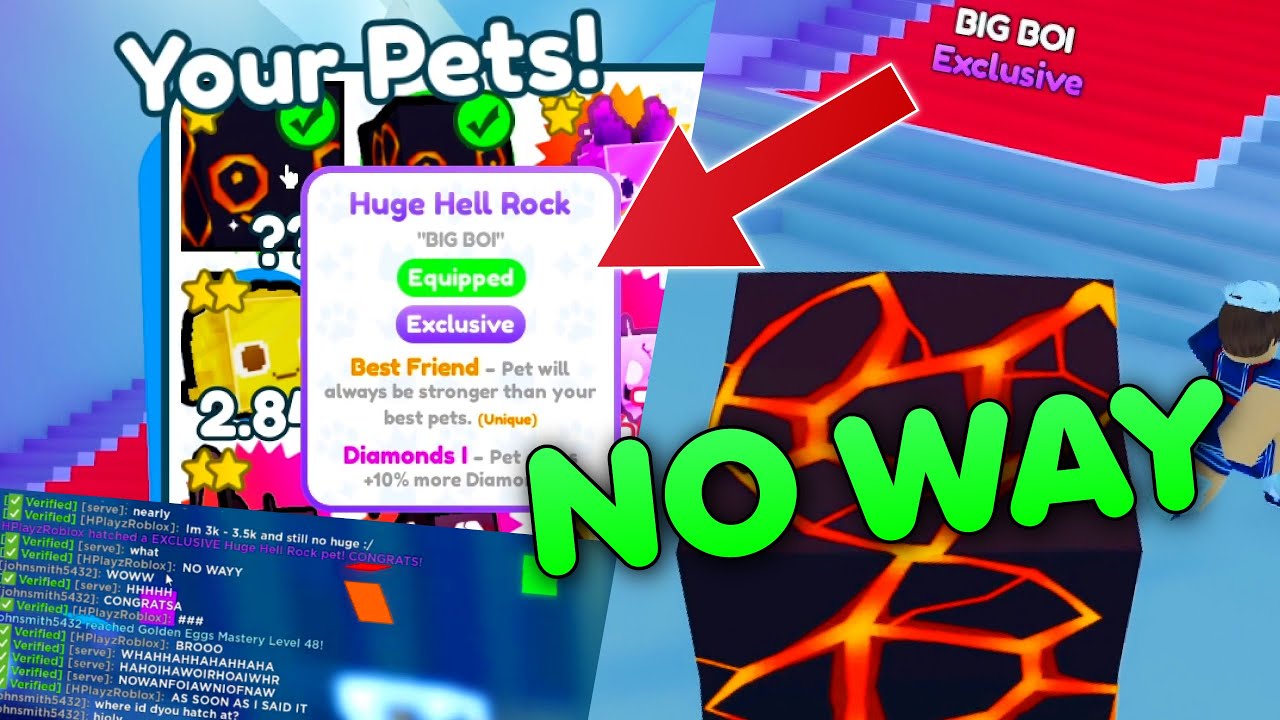THIS IS HOW I GOT THE NEW HUGE EXCLUSIVE HELL ROCK PET IN ROBLOX PET ...