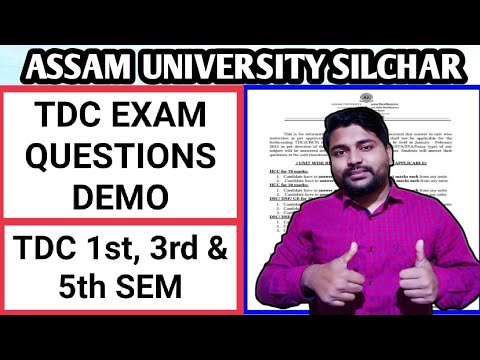 TDC Exam full question paper demo | Pass & Honours | Assam University ...