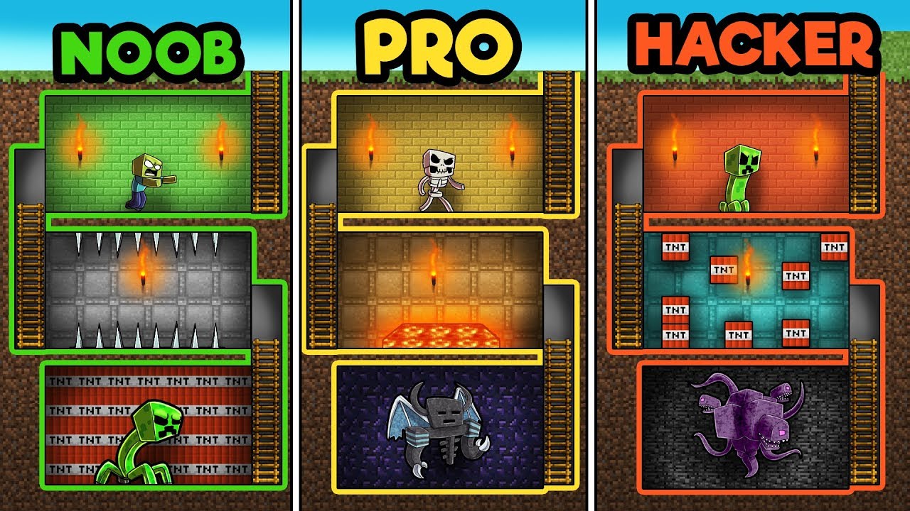 Minecraft - DUNGEON RAIDS! (NOOB vs PRO vs HACKER) - YouTube