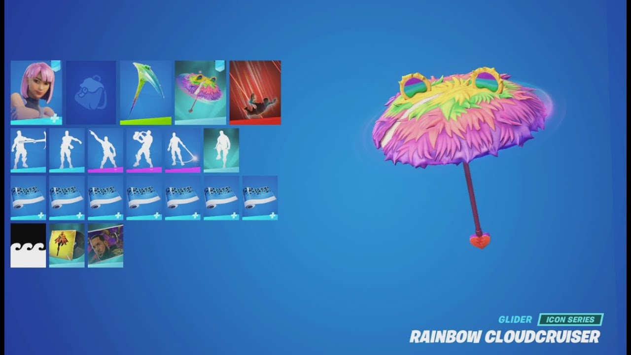 RAINBOW CLOUDCRUISER Umbrella Showcase in Fortnite - YouTube