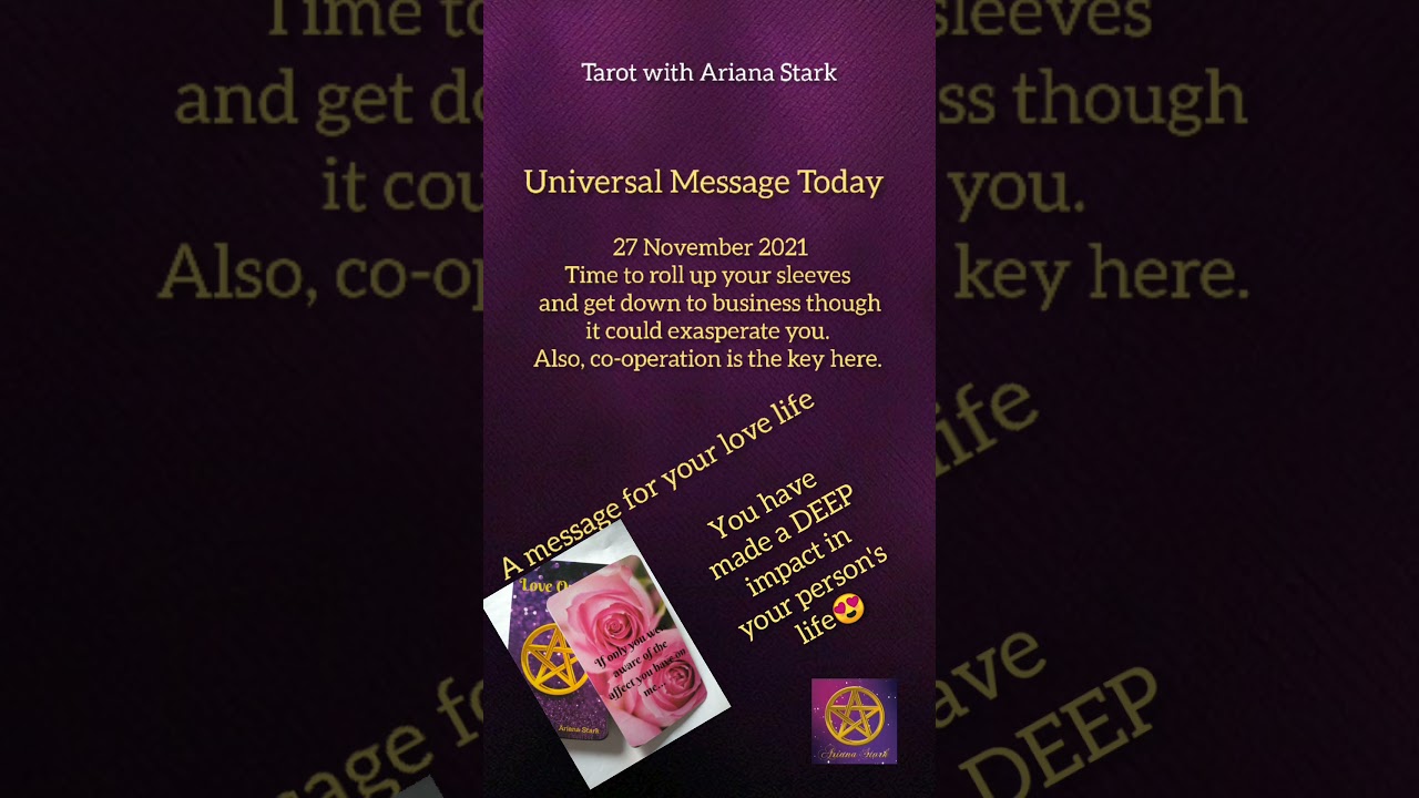 UNIVERSAL MESSAGE TODAY - 27 NOVEMBER 2021 with BONUS LOVE MESSAGE 😍 ...