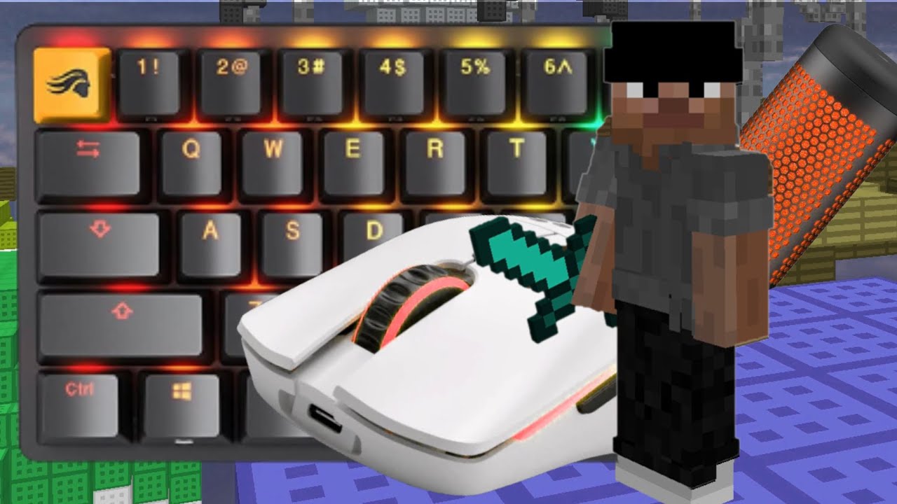 [60 FPS] CLICKY Keyboard + Mouse Sounds | Bedwars ASMR - YouTube