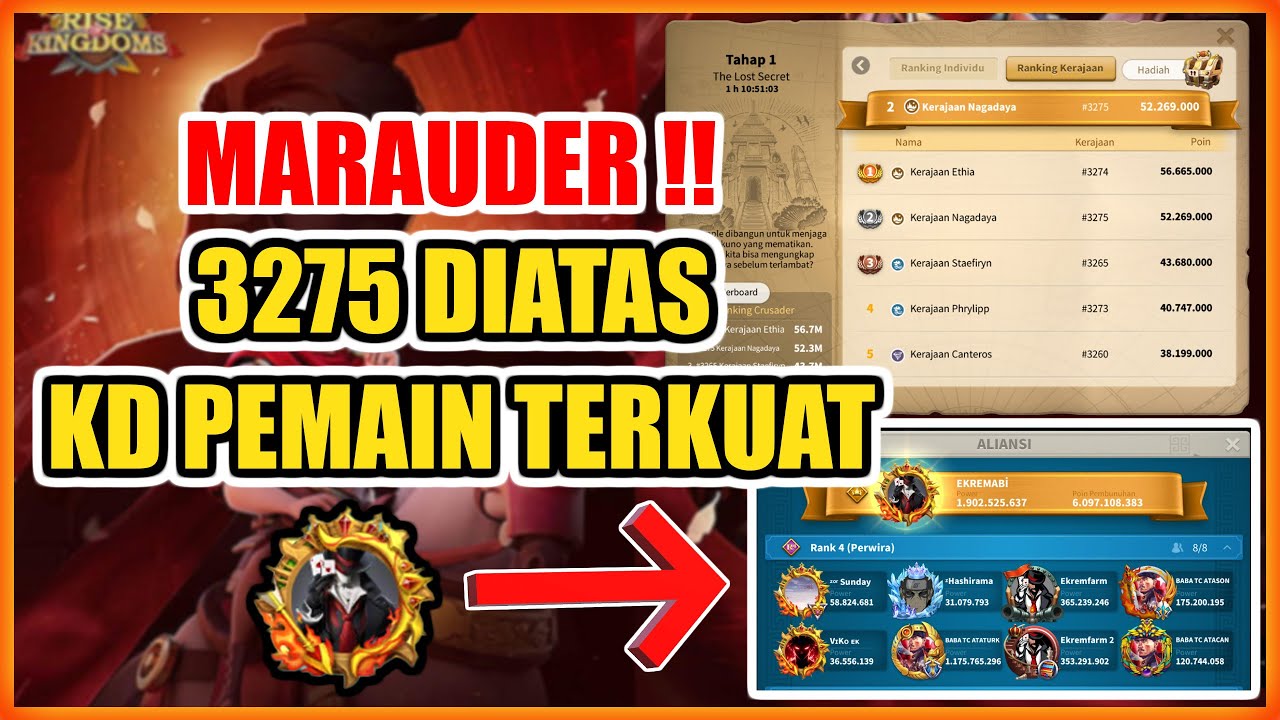 MARAUDER RANK 3275 DIATAS KINGDOM PEMAIN TERKUAT ROK !! - YouTube