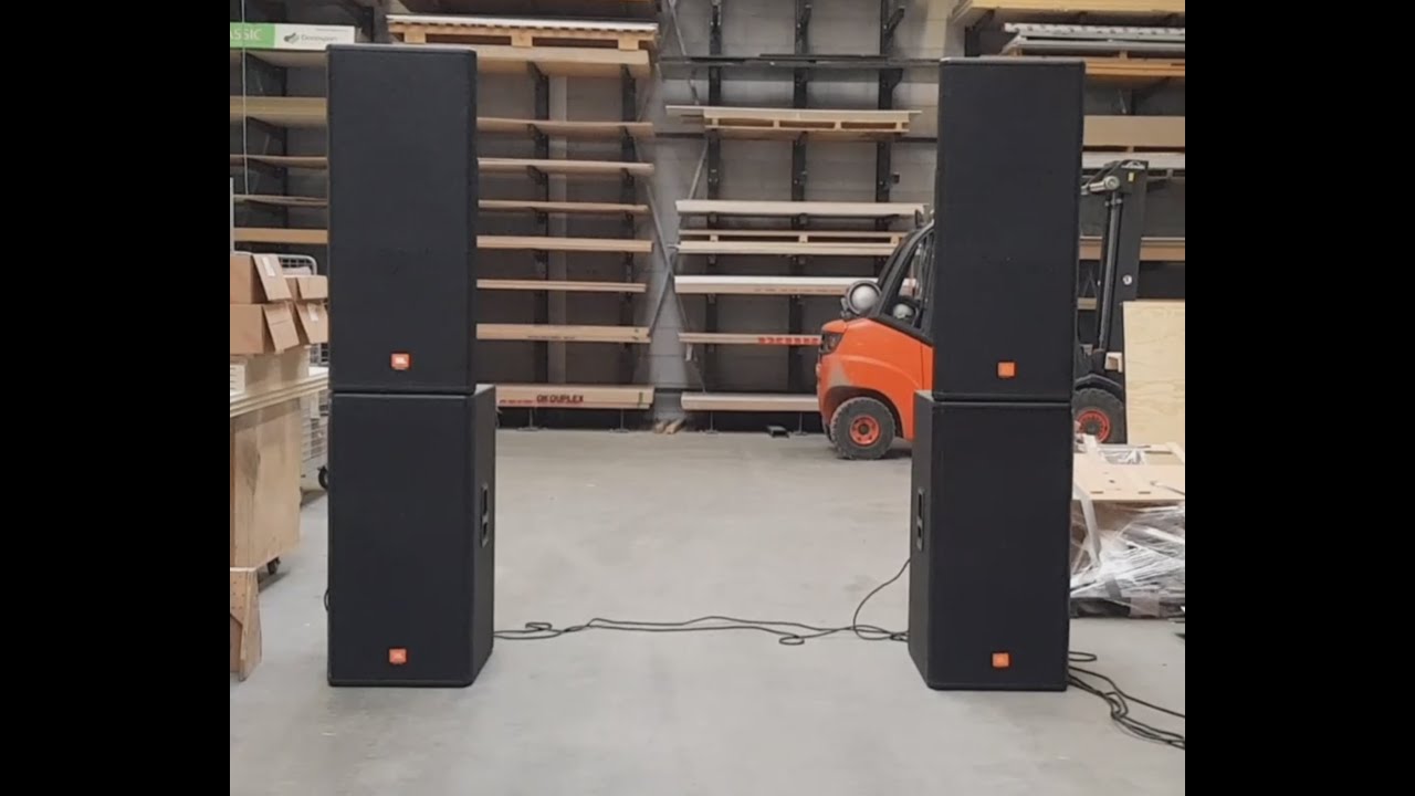 JBL MRX 500 Speaker Setup Test Indoor - YouTube