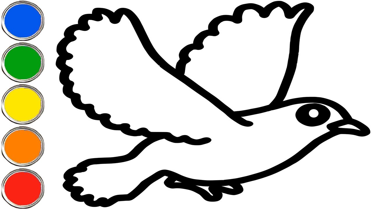 How To Draw a Bird easy | Coloring For Kids and Coloring Videos | bird ...