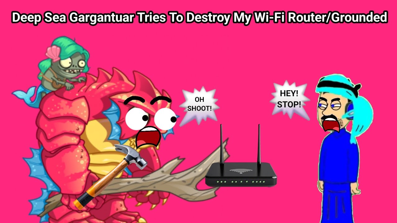 Deep Sea Gargantuar Tries To Destroy My Wi-Fi Router/Grounded - YouTube