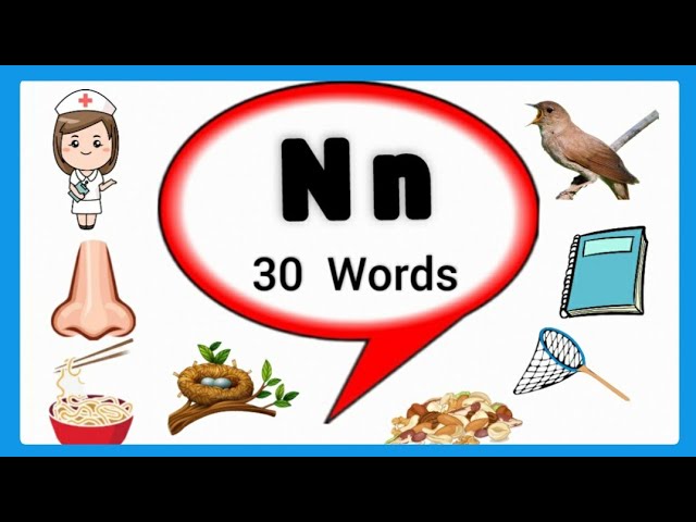 N Words For Kids Trace The Words With The Letter "N"