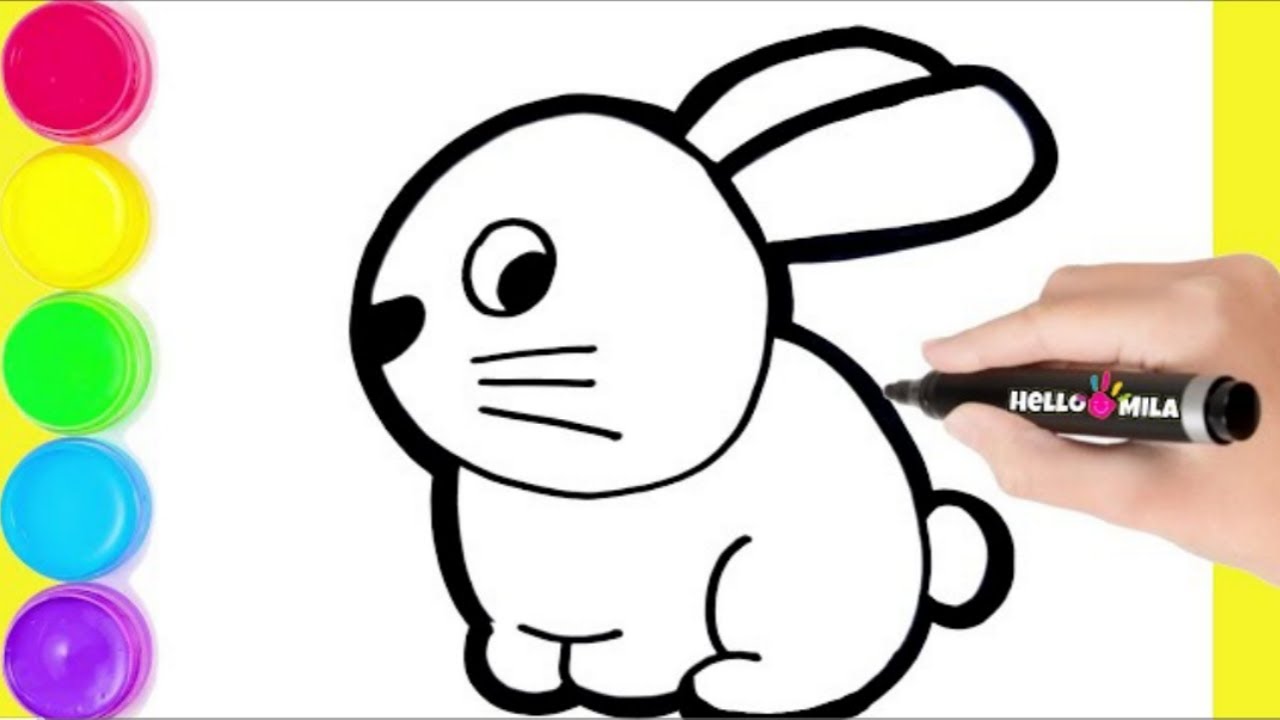 Bunny Drawing، coloring and Painting, How to Draw , paint Basics - YouTube